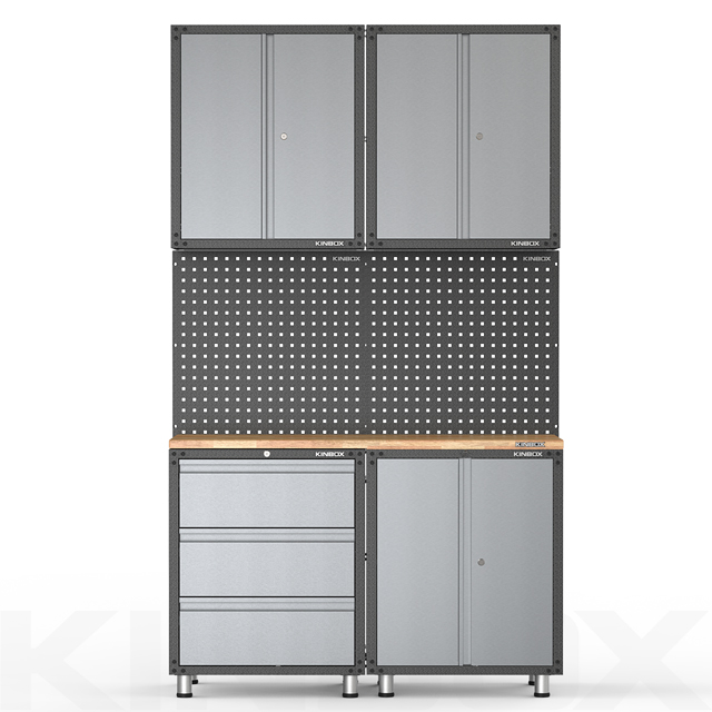 7 Pieces Metal Garage Workbench Systems for Industrial - Kinbox Tools