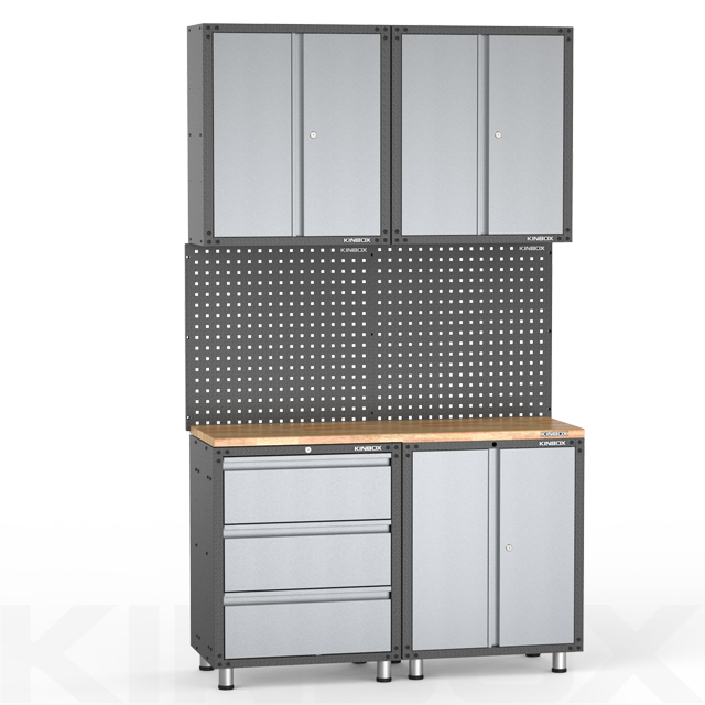 7 Pieces Metal Garage Workbench Systems for Industrial - Kinbox Tools